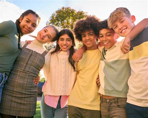 Portrait Showing Class Of Secondary Or High School Pupils Standing