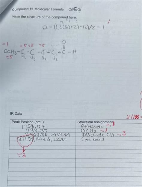 Solved Compound 1 Molecular Formula C6h12o2 Place The