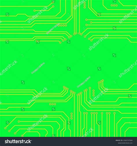 Microcircuit Background Microprocessor Electronic Circuit Vector Stock
