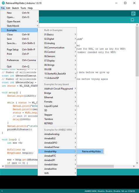 Retrieve Webs — Ameba Arduino Aiot Documentation V11 Documentation