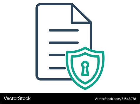 Document Protection Icon With Shield Royalty Free Vector