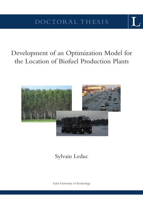 Pdf Development Of An Optimization Model For The Location Of Biofuel
