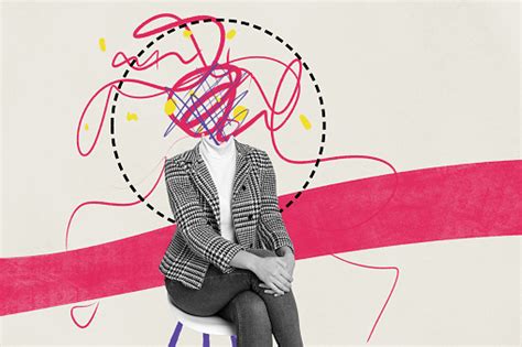 크리 에이 티브 콜라주 그림 그림 검정 흰색 필터 비즈니스 같은 캐리커처 여성 앉다 크로스 발 스케치 특이한 다채로운 템플릿