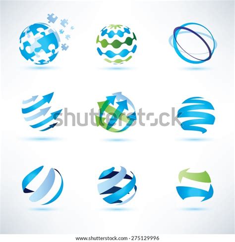 Abstract Globe Symbol Setcommunication Technology Icons Stock Vector Royalty Free 275129996