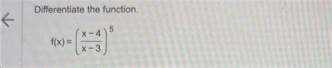 solved differentiate the function f x x 4x 3 5