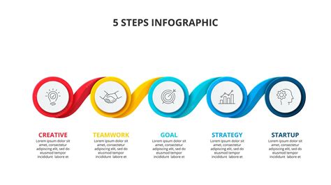 Premium Psd Horizontal Progress Diagram With Five Circle Elements