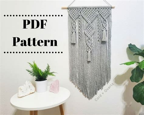 Macrame Wall Hanging Pattern Stella Digital Download Cord Quartz
