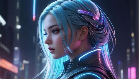 Premium Photo Beautiful Girl Future Technology From 4225 Artificial Intelligence Era