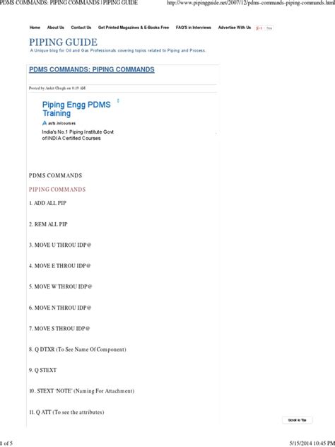 Pdms Commands Download Free Pdf Pipe Fluid Conveyance Hydraulic Engineering
