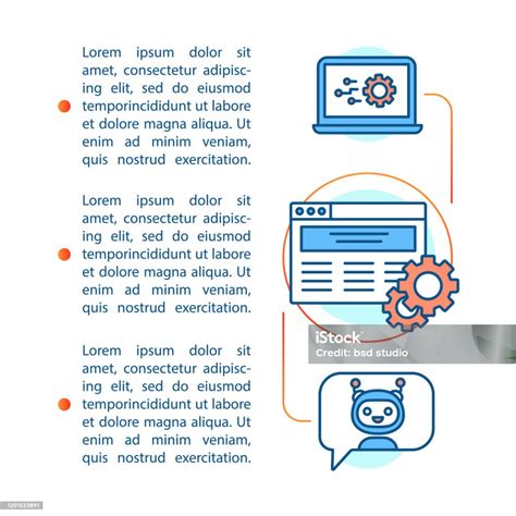 자동화 및 소프트웨어 도구 문서 페이지 벡터 템플릿입니다 광고 서 브로셔 잡지 선형 아이콘과 텍스트 상자소책자 디자인 요소 인쇄