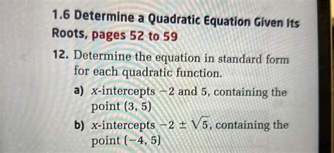 Solved Determine The Equation In Standard Form For Each Chegg