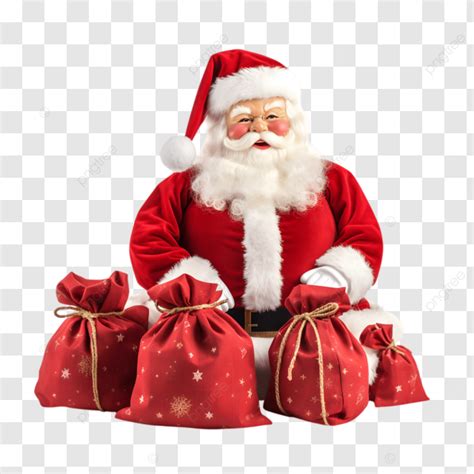 기쁨과 명절 환호를 퍼뜨리는 선물 가방을 들고 있는 산타클로스 산타 클로스 선물 Png 일러스트 및 이미지 에 대한 무료 다운로드 Pngtree