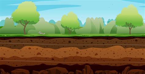 Soil Layers With Bones Royalty Free Vector Image Soil Layers With Bones Royalty Free Vector Image