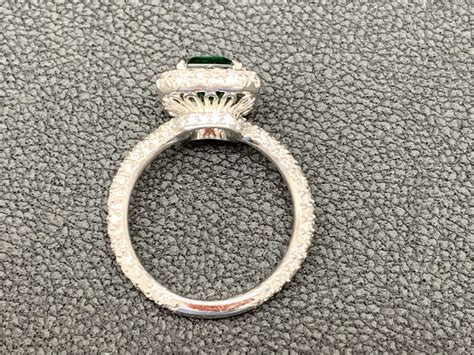 160 Carat Emerald Cut Emerald And Diamond Engagement Ring In Platinum