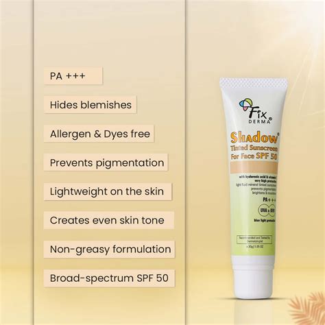 Buy Fixderma Shadow Tinted Sunscreen Spf 50 Sunscreen With Vitamin E