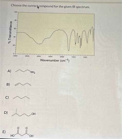 Solved C E A B D Choose The Correct Compound For The