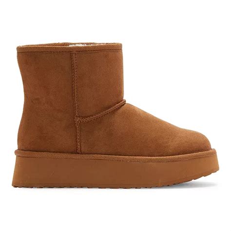 Arizona Jean Co Womens Ruthie Platform Flat Heel Winter Boots Color Cognac Jcpenney