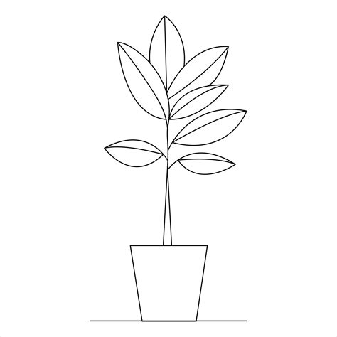 Tree Continuous Single Line Art Of Drawing And Tree Style Vector Illustration 36287626 Vector