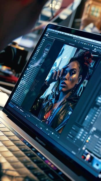 Quotediting Software Interface On Laptop Complex Toolsquot Premium Ai Generated Image