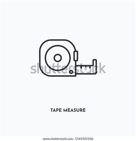 Tape Measure Outline Icon Simple Linear Stock Vector Royalty Free