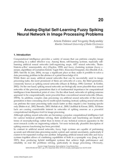 Pdf Analog Digital Self Learning Fuzzy Spiking Neural Network In