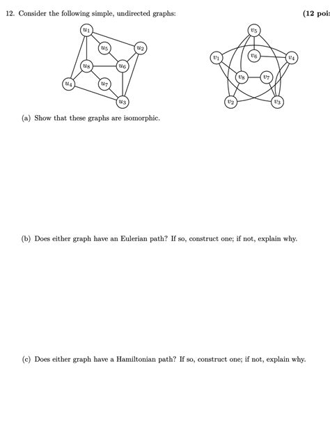 solved 12 consider the following simple undirected graphs