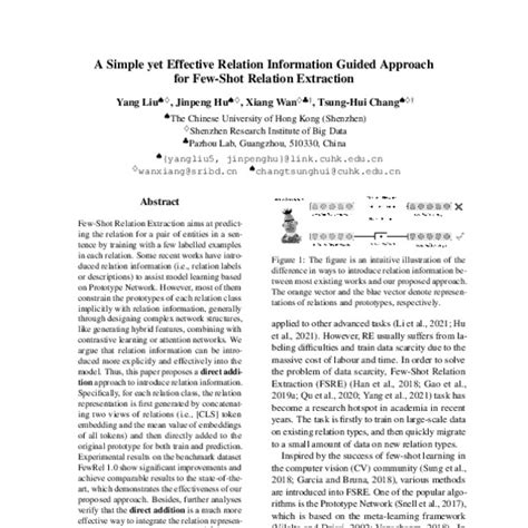 A Simple Yet Effective Relation Information Guided Approach For Few Shot Relation Extraction