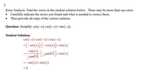Solved 2 Error Analysis Find The Errors In The Babe Chegg Com