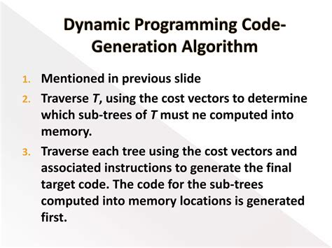 Dynamic Programming Code Optimization Algorithm Compiler Design