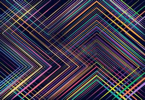 Modern Vivid Vibrant Geometric Structure Network Chaotic Jumble Of Straight Angular