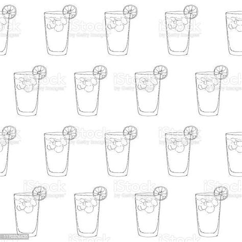 롱 아일랜드 칵테일 원활한 패턴 흰색 고립 된 배경에 유리입니다 벡터 그림입니다 개념에 대한 스톡 벡터 아트 및 기타 이미지 개념 검은색 그리기 Istock