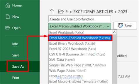 How To Create And Use Colorfunction In Excel With Easy Steps