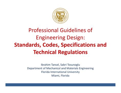 Standards Codes Specifications And Technical Regulations