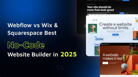 webflow vs wix and squarespace best no code website builder in 2025