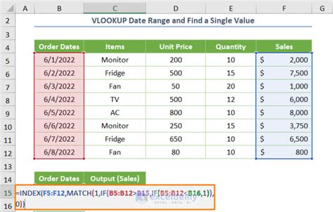 VLOOKUP Date Range And Return Value In Excel 4 Suitable Methods