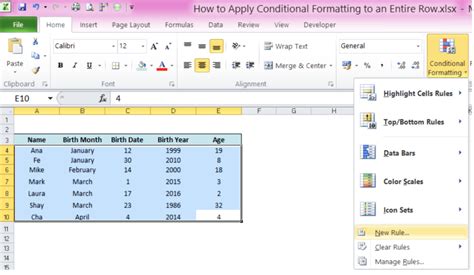 How To Apply Conditional Formatting To An Entire Row Excelchat