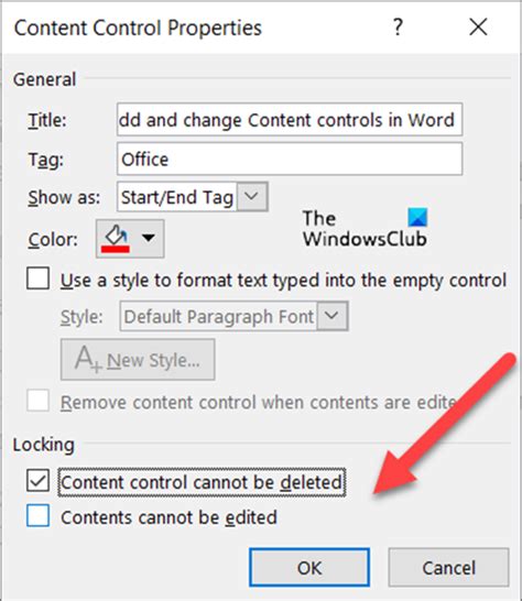 Word Rich Text Content Control Size Snothemes
