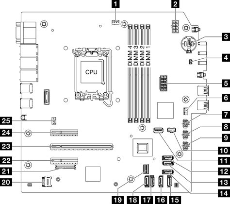 Anschlüsse Auf Der Systemplatine Thinksystem St50 V3 Lenovo Docs