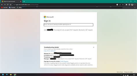 Error Aadsts900561 The Endpoint Only Accepts Post Options Requests Received A Get Request