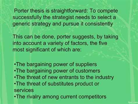 Porters Generic Strategy PPT