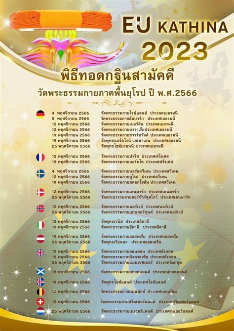 พิธีทอดกฐินสามัคคี วัดพระธรรมกายภาคพื้นยุโรป ปี พ ศ 2566