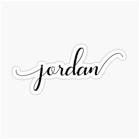 Jordan Custom Name On Delicate Black Cursive Font Sticker For Sale By To The Lua Redbubble