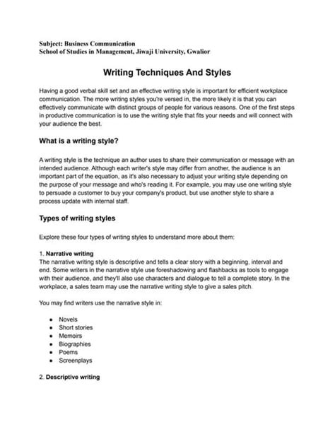 Writing Techniques And Stylesdocx106pdf