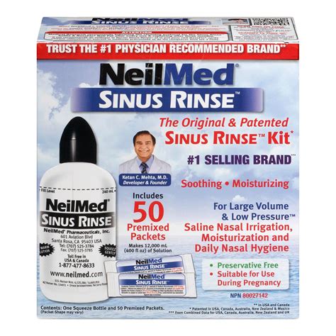 Neilmed Sinus Rinse Saline Nasal Rinse Kit 50