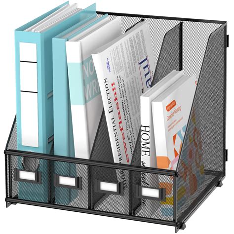 Supeasy Magazine File Holder Binder Holder Metal Desk Organizer