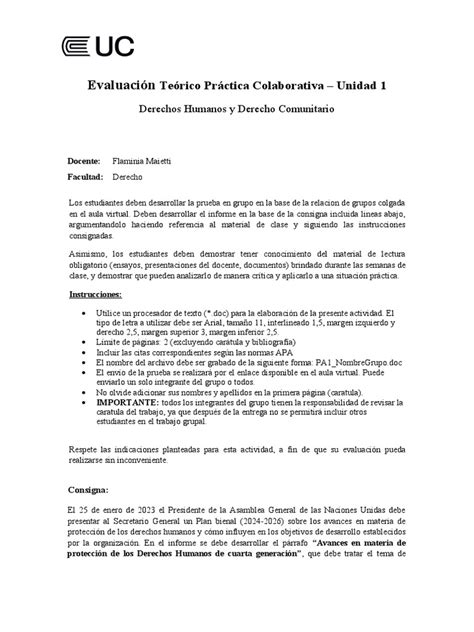 Prueba De Desarrollo Unidad1 2022 2 Pdf Derechos Humanos Evaluación