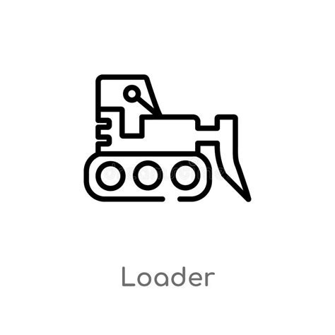Outline Loader Vector Icon Isolated Black Simple Line Element Illustration From Construction