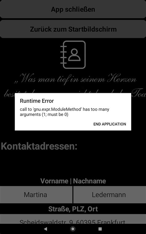 Address Book Runtime Error Could Someone Help Please Mit App