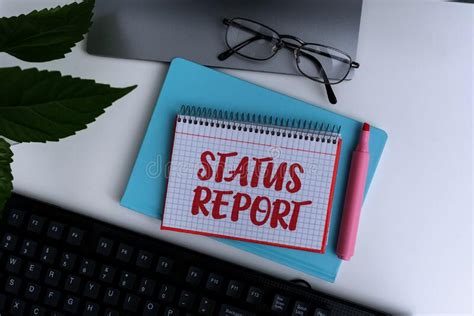 Hand Writing Sign Status Report Word For Update Summary Of Situations