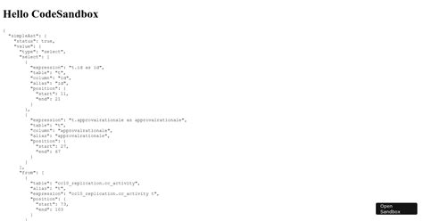 Js Sql Parser Forked Codesandbox